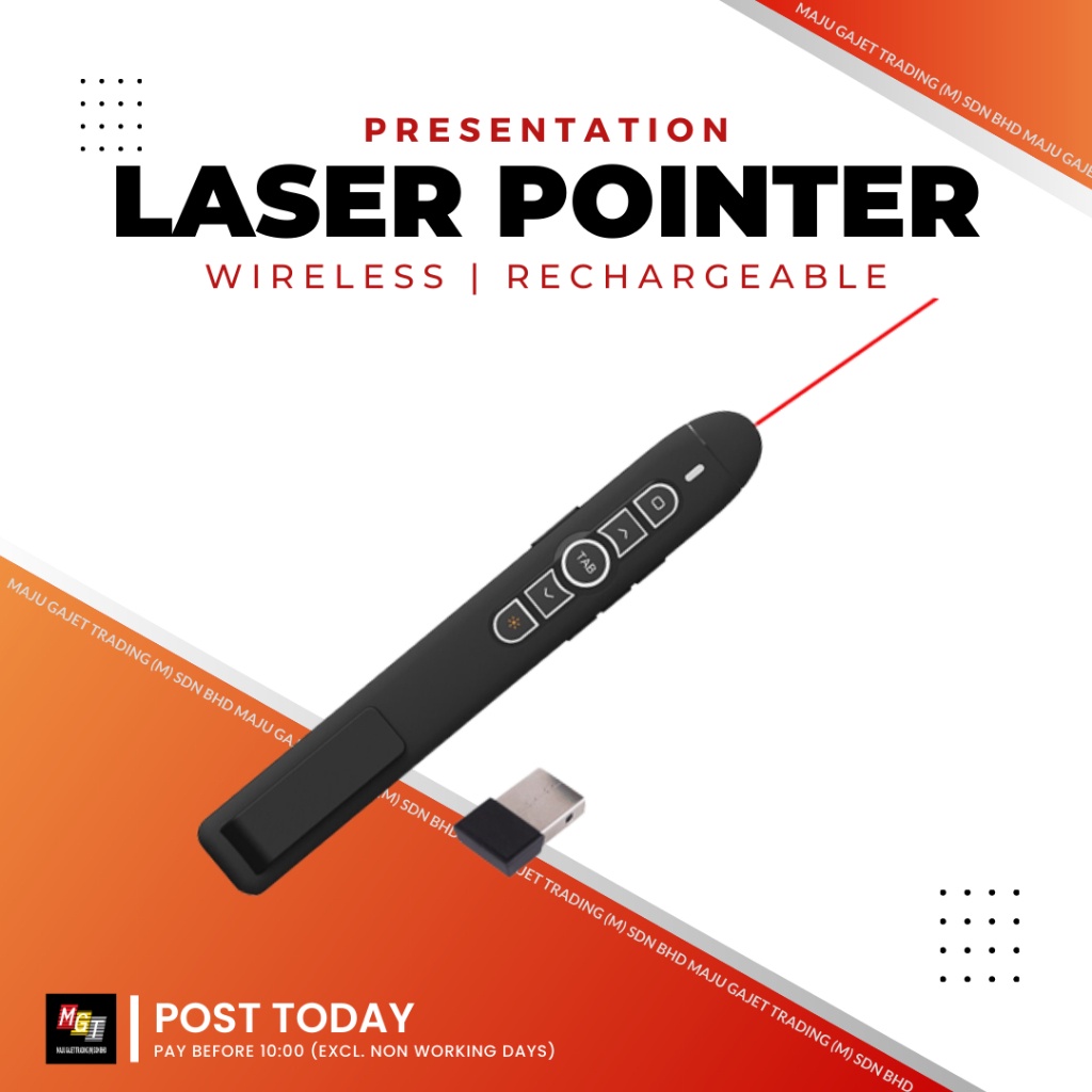 Rechargeable Presentation Pointer Laser Pen Presenter USB Powerpoint ...