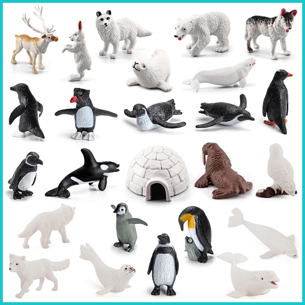 Arctic Animals Toys Sturdy Polar Animal Arctic Sea Figurines for Kids ...