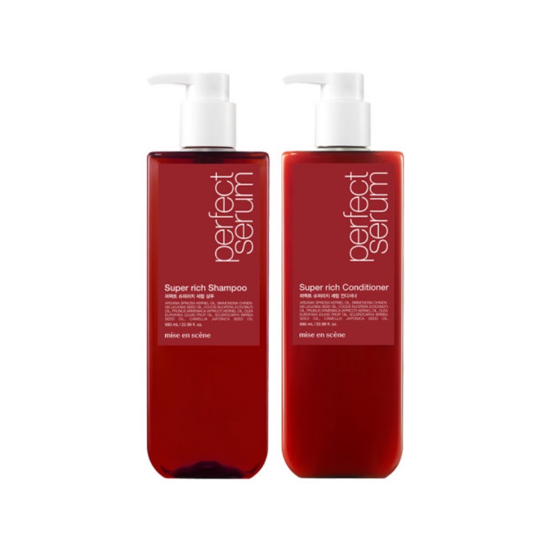 Mise en scene Perfect Super Rich Shampoo & Conditioner 680ml | Shopee ...