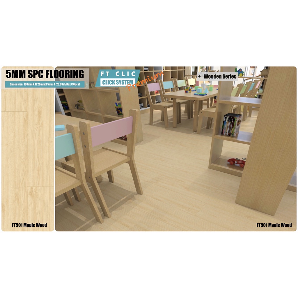 Floor Today 5mm SPC Flooring (FT-Clic Premium) 23.63sf/box (10pcs ...
