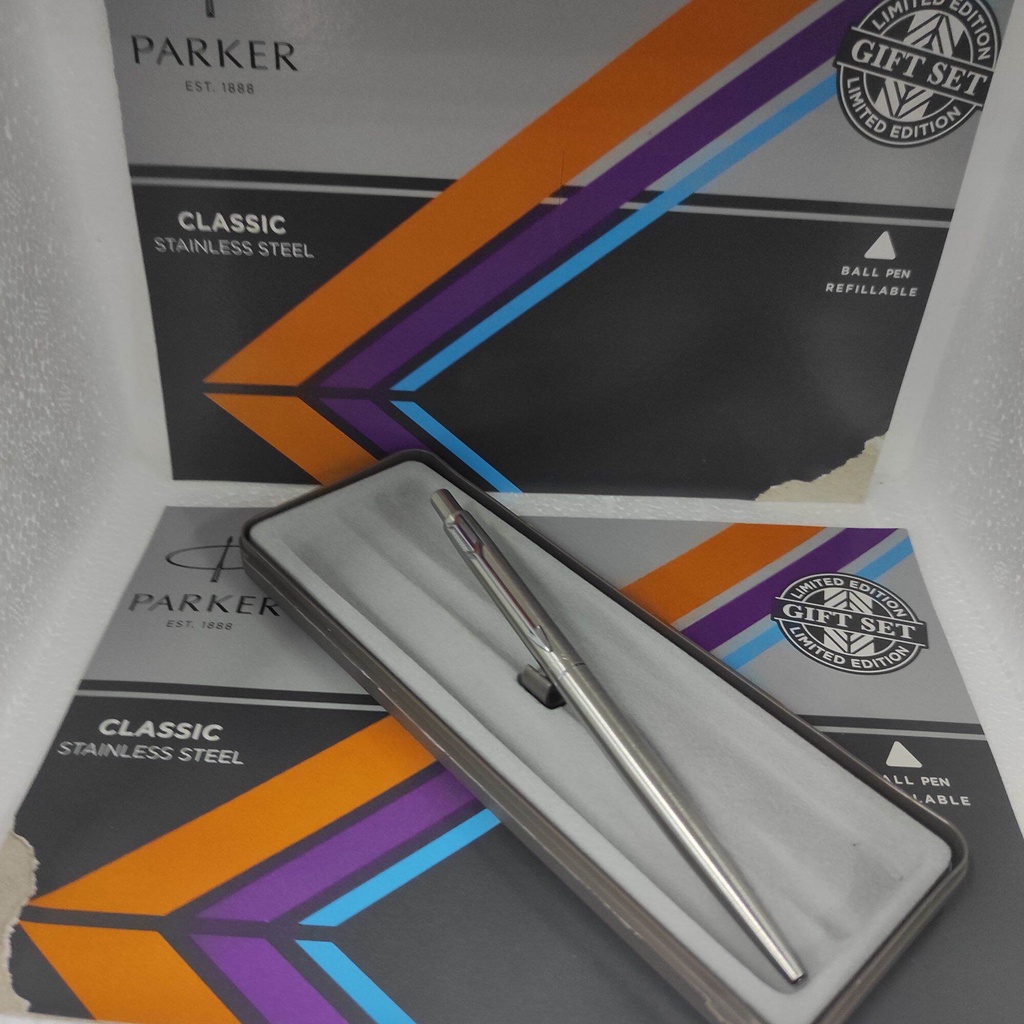 PARKER CLASSIC STAINLESS STEEL BALL PEN | Shopee Malaysia