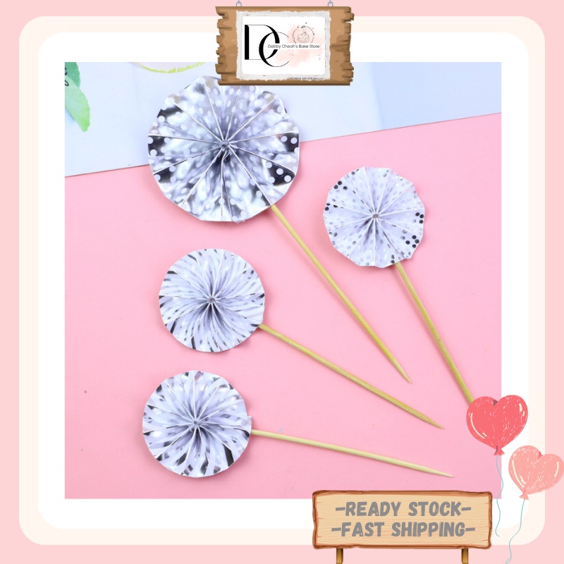Paper Fan Cake Topper Paper Flower Cake Topper Cake Decoration Mini ...