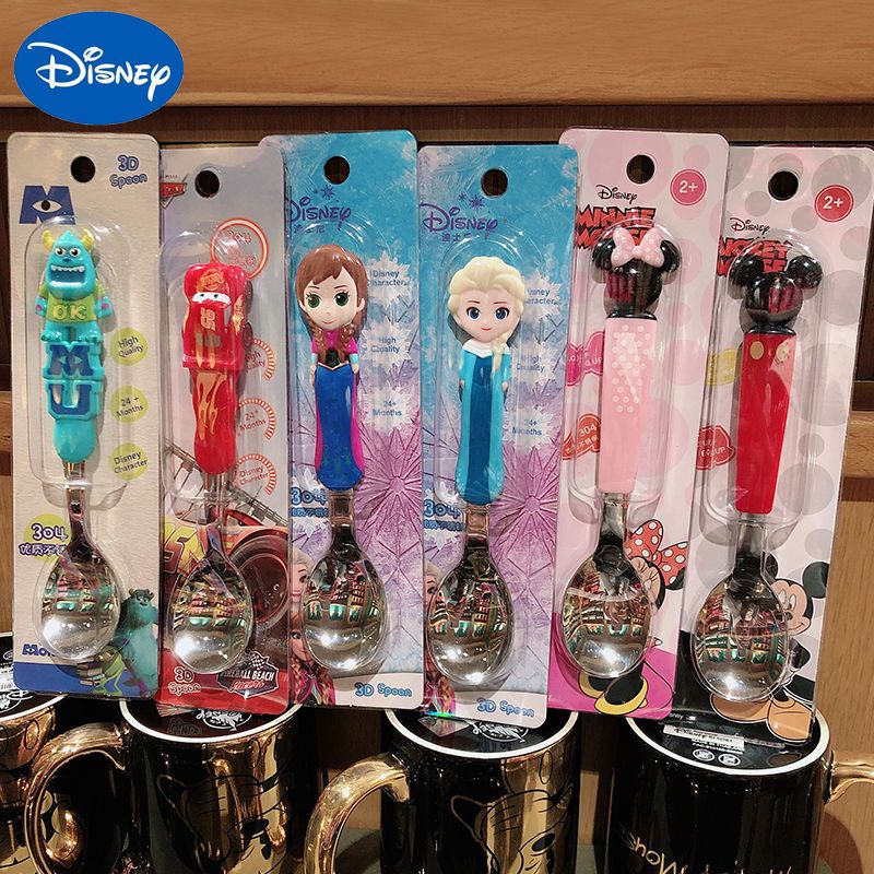DISNEY 3D Cartoon Character Kid's Stainless Steel 304 Cutlery Spoon ...