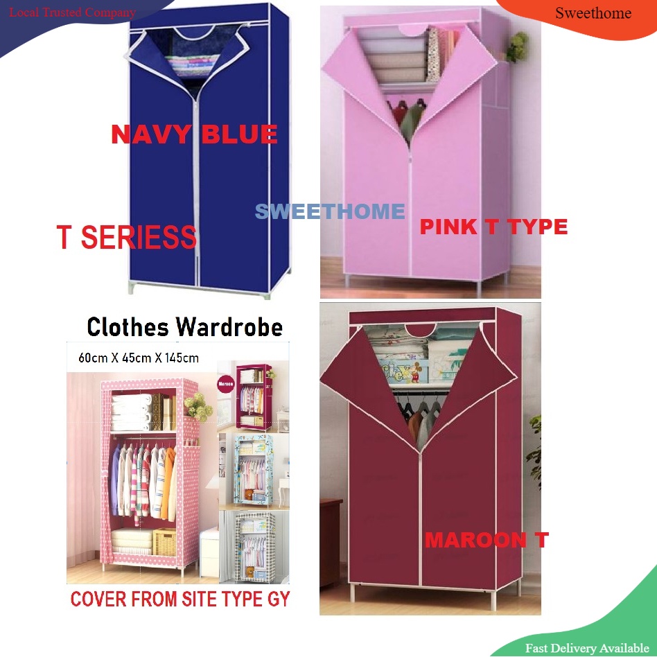 ALMARI KAIN BESI PASANG SENDIRI D.I.Y Zipped Wardrobe Self Assembly Non ...
