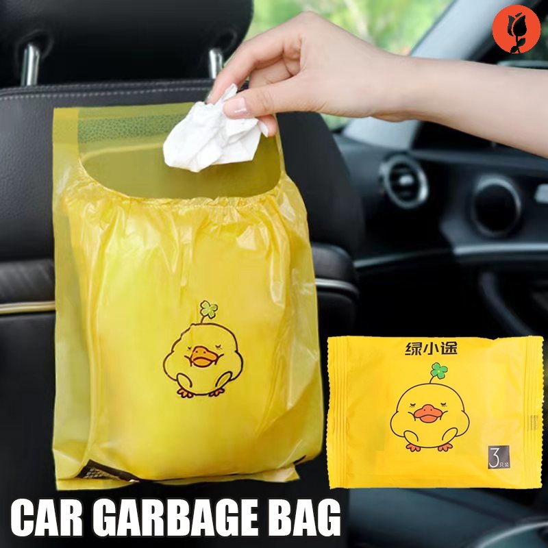 Portable Yellow Duck Elastic Waterproof Car Trash Storage Bag ...