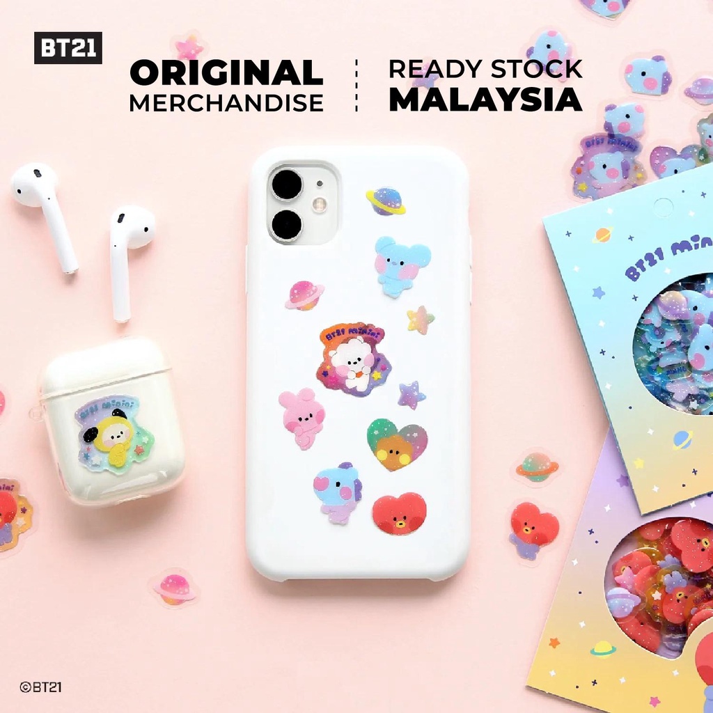 [OFFICIAL] BT21 Minini Flake Sticker BTS BT21 TinyTAN BangTan Kpop Merch | Shopee Malaysia