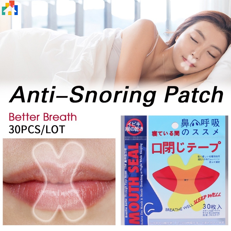 30Pcs/Pack X-shaped Anti-Snoring Sticker for Children Adult Night Sleep Lip Nose Breathing ...