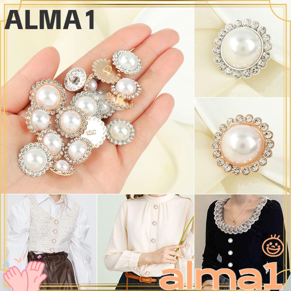ALMA 10Pcs Handmade Pearl Clothing Buttons Clothing Accessories Sewing ...
