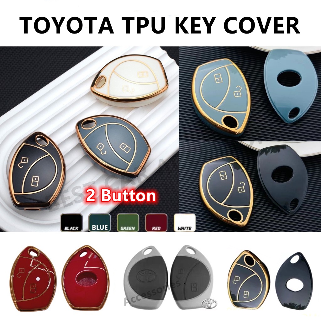 Toyota Hilux Innova Vios Altis Fortuner 2 Button TPU Remote Key Cover ...