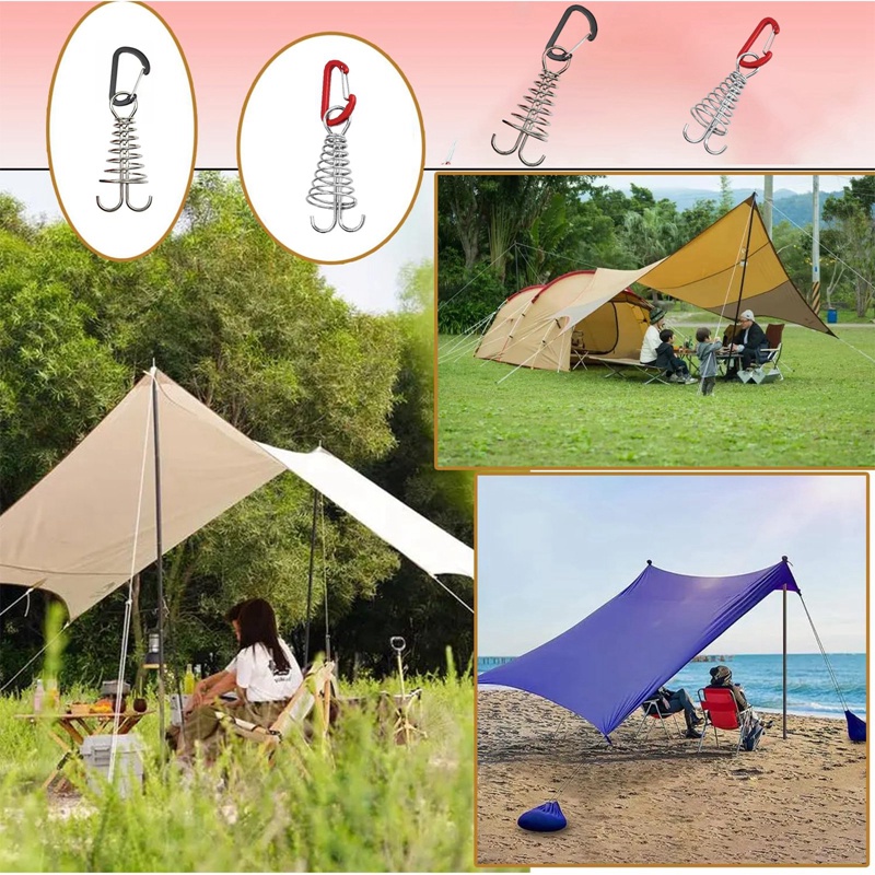FAUSE 10PCS Deck Anchor Pegs, Windproof Aluminium Alloy Octopus Tent ...