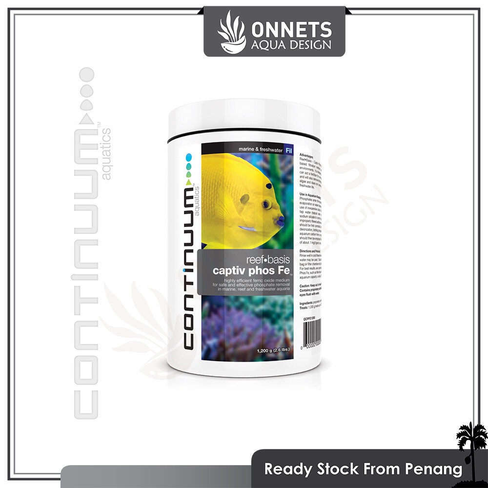 Continuum Aquatics Reef Basis Captiv Phos Fe - 1.2kg (Ferric Oxide based Phosphate Absorber ...