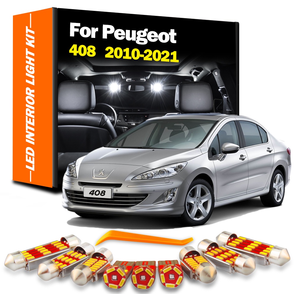 12Pcs LED Interior Dome Map Trunk Light Kit For Peugeot 408 2010 2011 ...