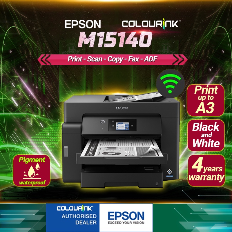 Epson EcoTank M15140 A3 Monochrome Black & White Print Scan Copy Ink ...