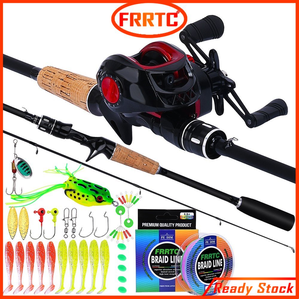 FRRTC 1.6/1.8m Fishing Rod and Reel Set 2 Sections Fishing Rod and ...