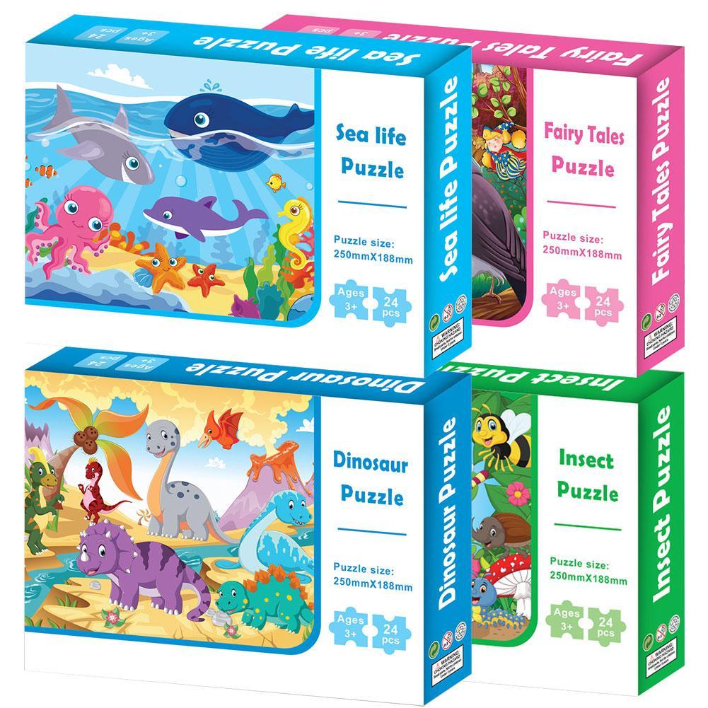 24 Piece Jigsaw Puzzle Toys Education Brain Kids DIY Jigsaw 儿童益智拼图 ...