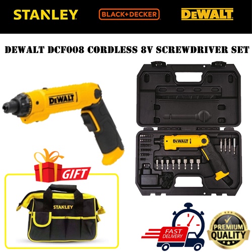 Dewalt Dcf008 B1 8v Cordless Screwdriver Set 45 Pcs Accessories Dcf008