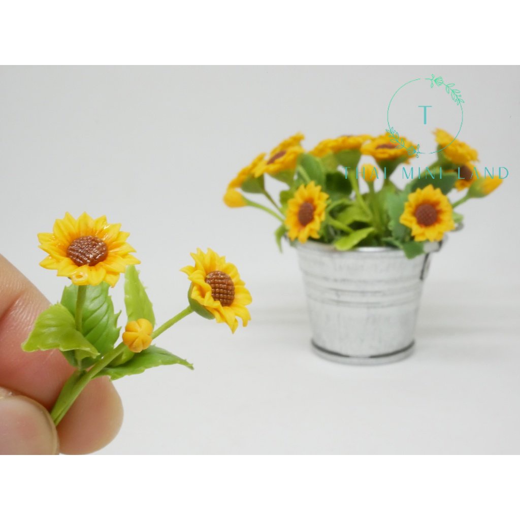 Sunflower Bouquet Miniature Size SS Flower 1 Cm. Clay Decoration ...