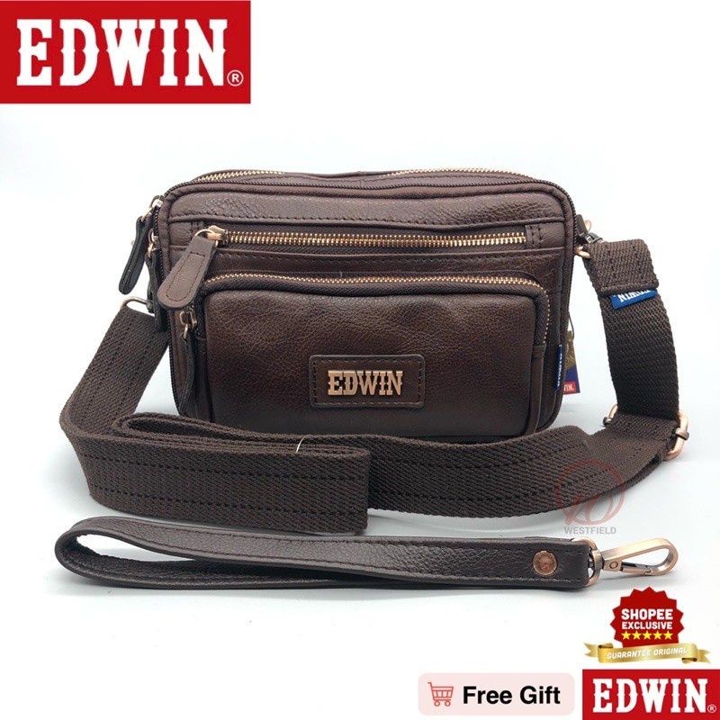 EDWIN LEATHER 3 IN 1 SLING POUCH BAG ( EECL 38420 ) | Shopee Malaysia