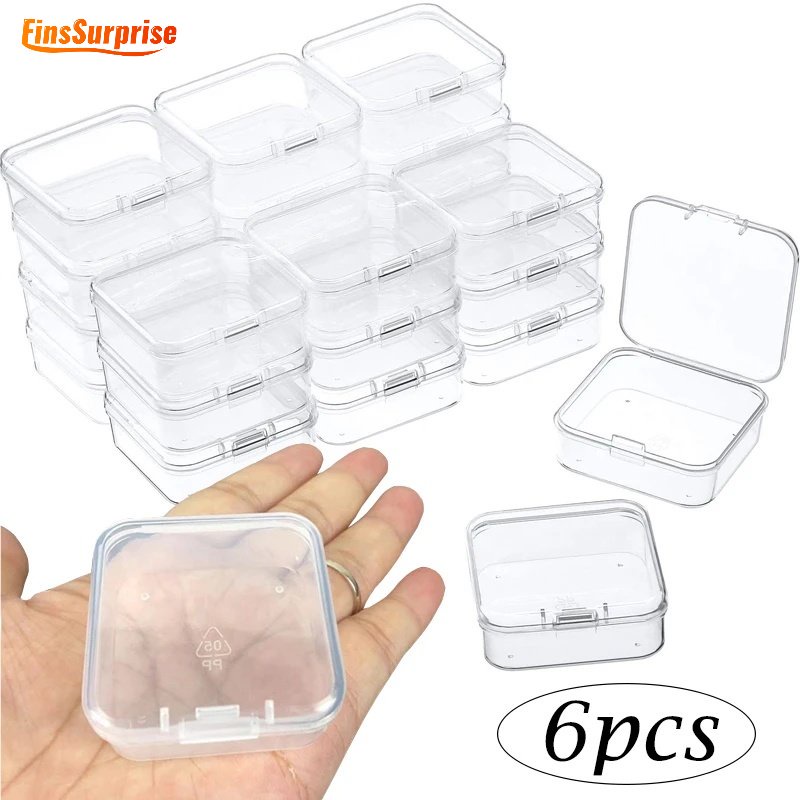 Small Box Square Transparent Plastic Box Jewelry Storage Boxes Container Packaging Earring ...