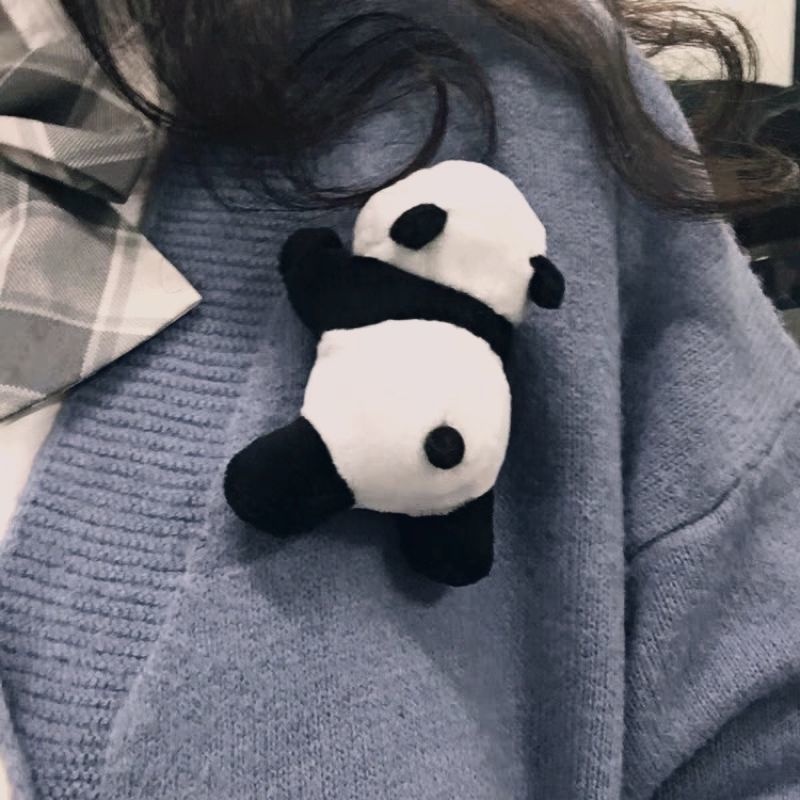 Cartoon Plush Panda Brooch Panda Pins Animal Brooches Soft Plush Toy ...