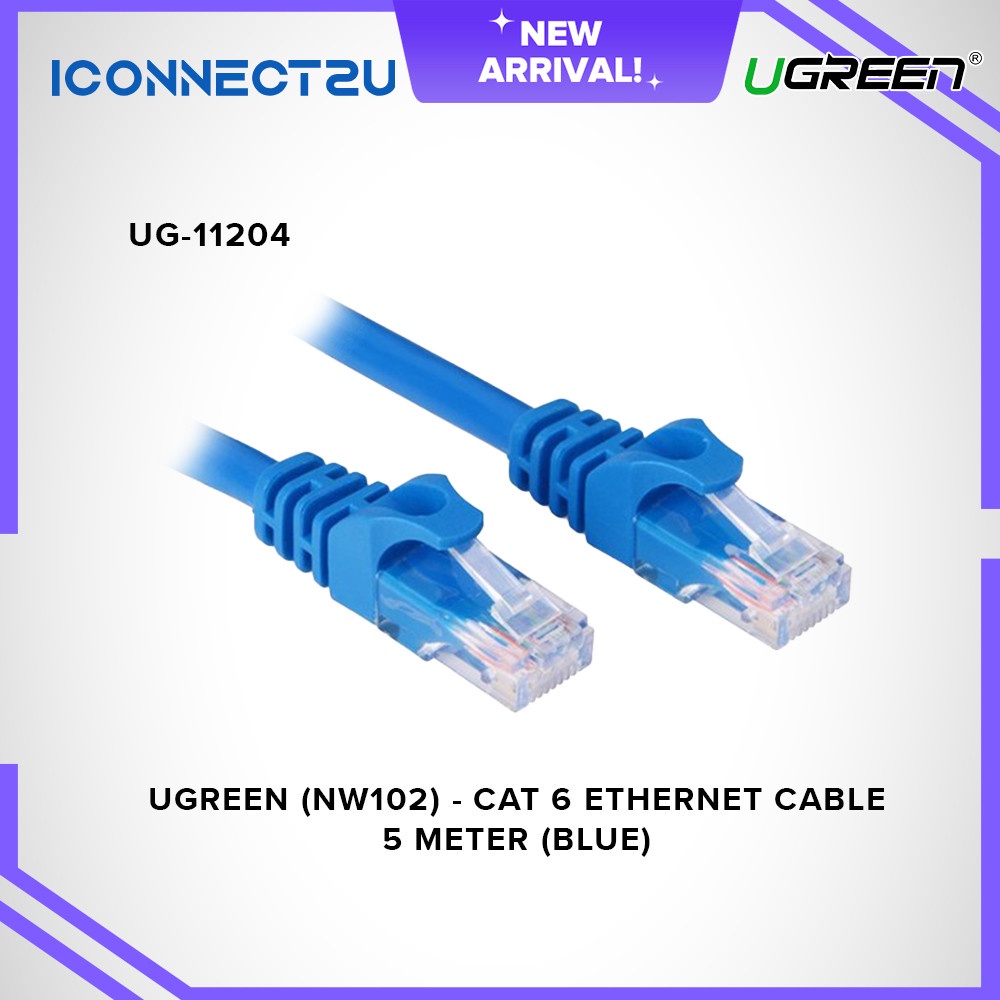 Ugreen (NW102) 11204 Cat6 UTP Ethernet LAN Cable (5M) - Blue | Shopee ...
