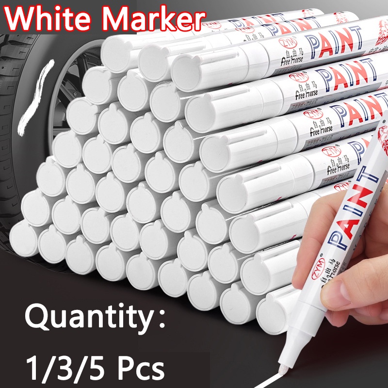 White Marker Pens 0.8/1.0/2.0mm Oily Permanent Pen Waterproof White Gel ...