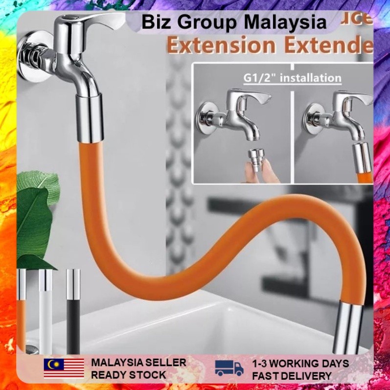 Faucet Extension Hose 360 Degrees Silicone Tube Bathroom Extension ...