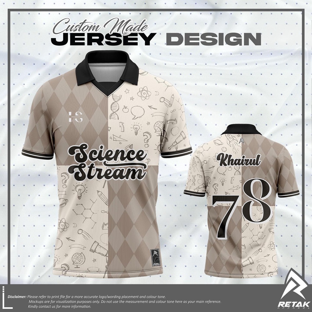 2023 JERSEY RETRO COLLAR BAJU JERSEY science stieam | Shopee Malaysia