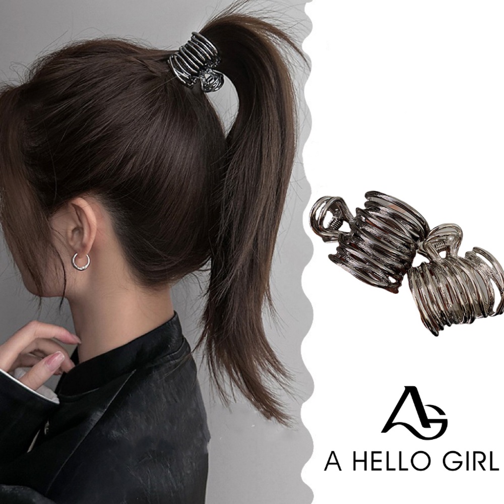 A HELLO GIRL Simple High Ponytail Grip Clip High-end Hair Clip Head ...