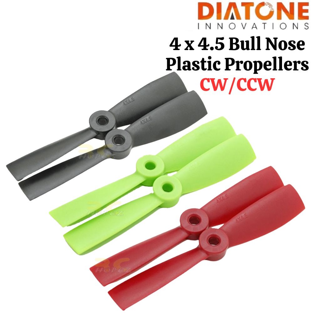 Diatone 4 x 4.5 Bull Nose Plastic Propellers CW/CCW (1 Pair) 8808 ...