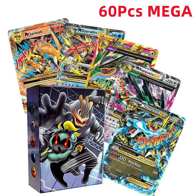 Kits 60 Shiny Pokemon Cards Mega EX Cards | Shopee Malaysia