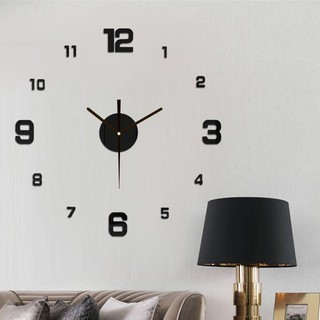 Jam dinding 3D bercahaya tanpa bingkai pelekat dinding jam senyap untuk ...