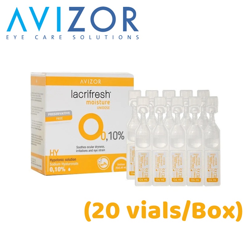 Avizor Lacrifresh Moisture 0.10% Unidose Eye drops Sodium Hyaluronate ...