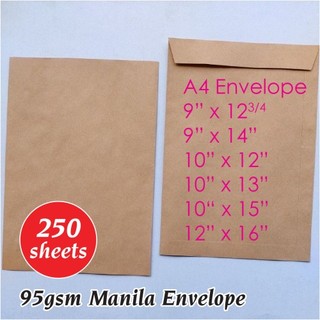 A4 Manila Envelope 9x12 9x14 10x12 10x13 10x15 12x16 | A4 Envelope ...