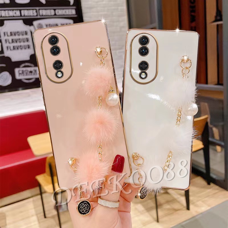 For Honor 90 Lite X8a Magic5 Pro 5G 4G Handphone Casing Hairball Pearl ...