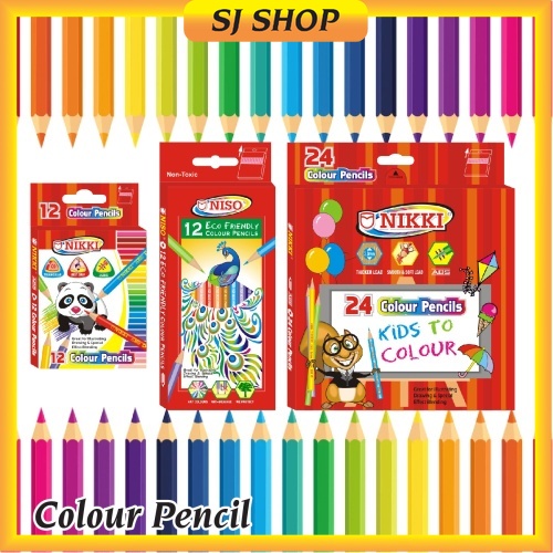 Colour Pencil 12 Short 12 Long 24 Long | Color Pencil | Colouring ...