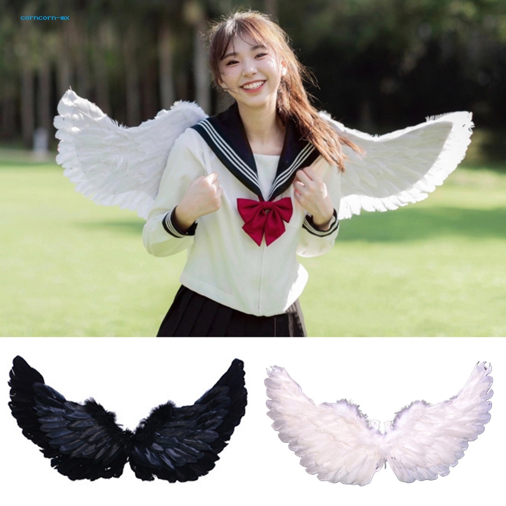 CORN Angel Wings Prop Cosplay Feather Wings Bright Color Angel Feather ...