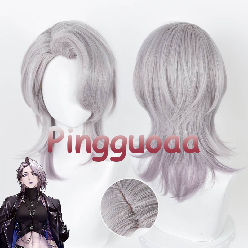 Game Path To Nowhere Zoya Cosplay Wig 45cm Gray Pink Gradient Wigs Heat ...