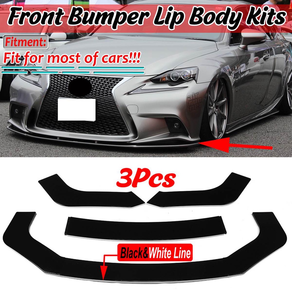 Universal Car Front Bumper Splitter Lip Body Kit Diffuser Guard For ...