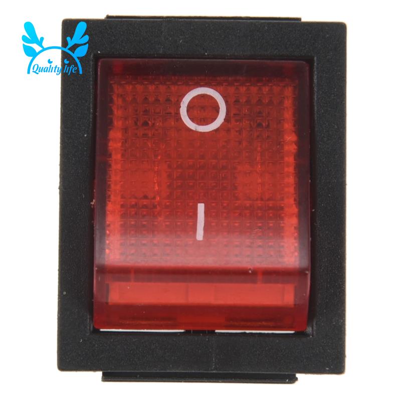 Red Light 4 Pin DPST ON/OFF Snap in Rocker Switch 15A/250V 20A/125V AC ...