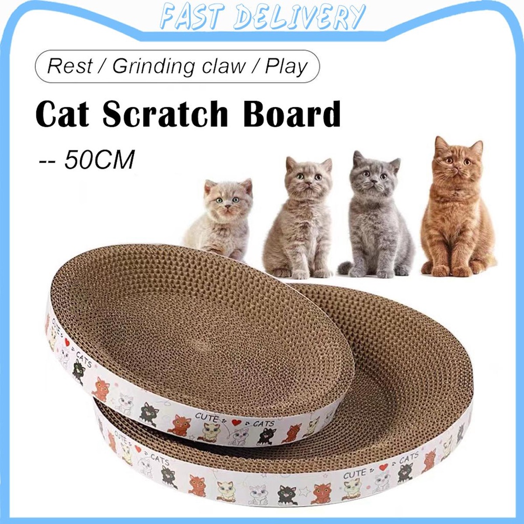 [50CM]Cat Scratches Board Toy Oval Cat Scratcher Cat Bowl Cat Scratch ...