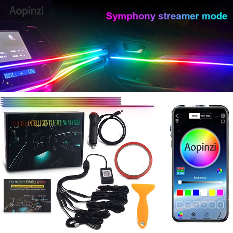 5 in 1 18 in 1 Universal Car LED Symphony Ambient Light Cigarette Car ...