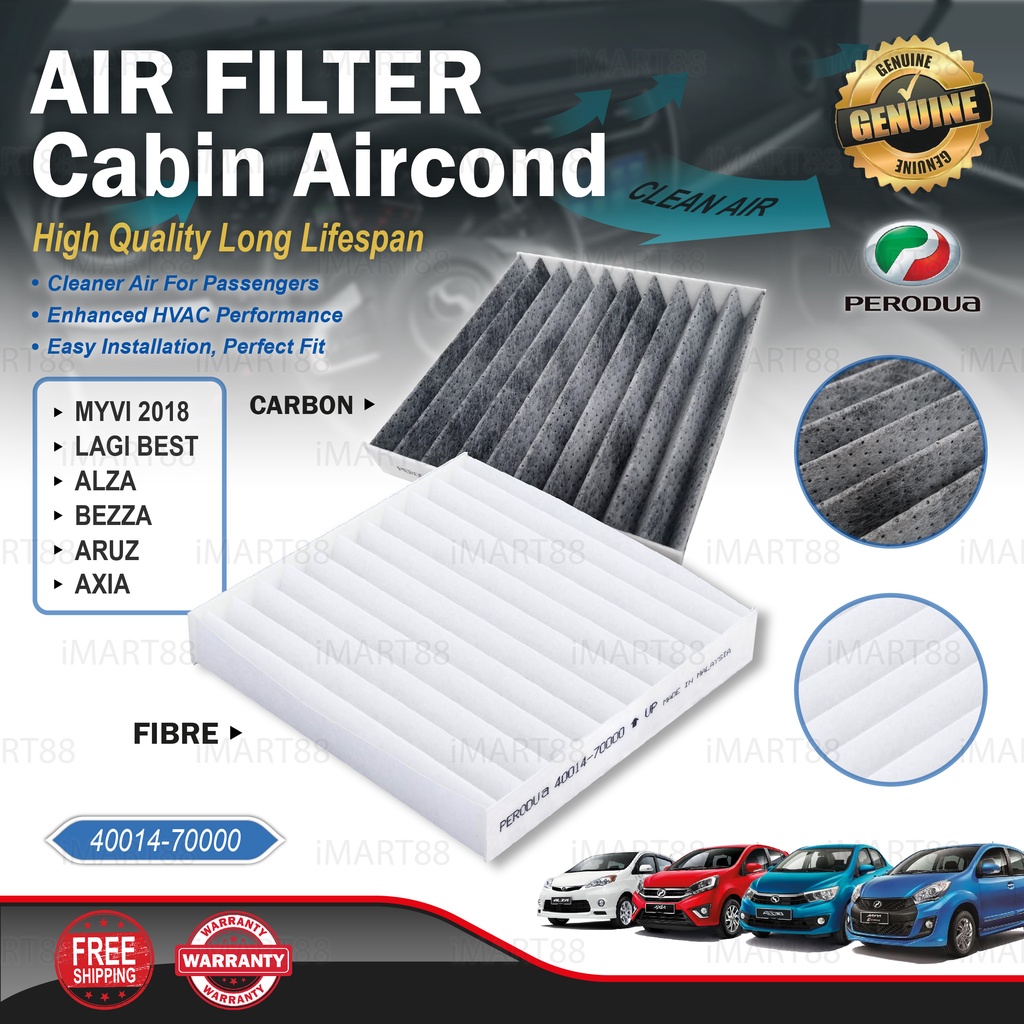 PERODUA CABIN AIR COND FILTER CARBON MYVI 2018 LAGI BEST ALZA BEZZA ...
