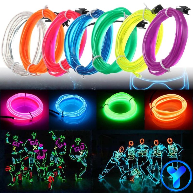 YAP 1/2/3/5m DIY LED EL Wire Rope Tube Light Flexible Waterproof Neon ...