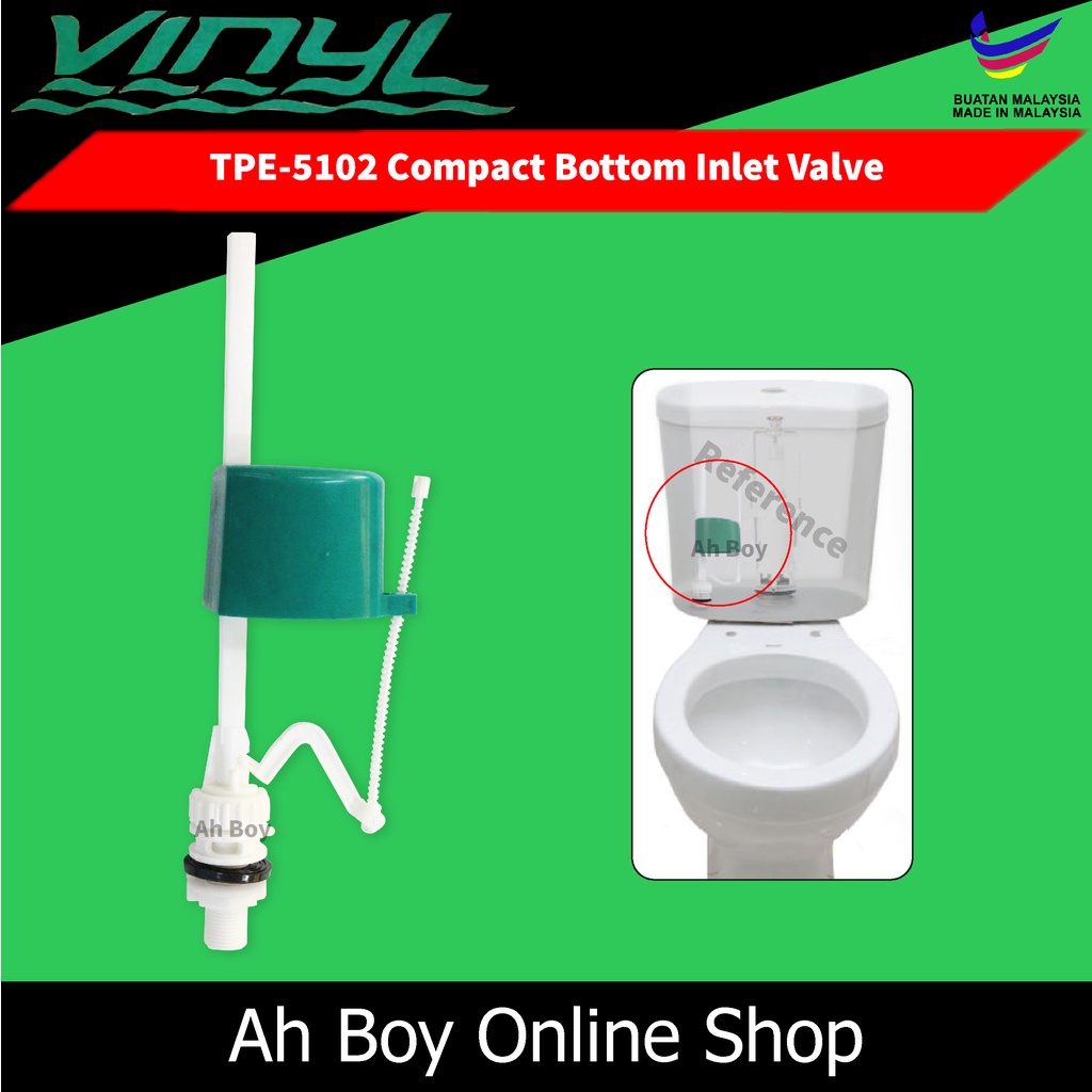 Vinyl 1/2'' PVC TPE-5102 Compact Bottom Inlet Flush Valve For Bathroom ...