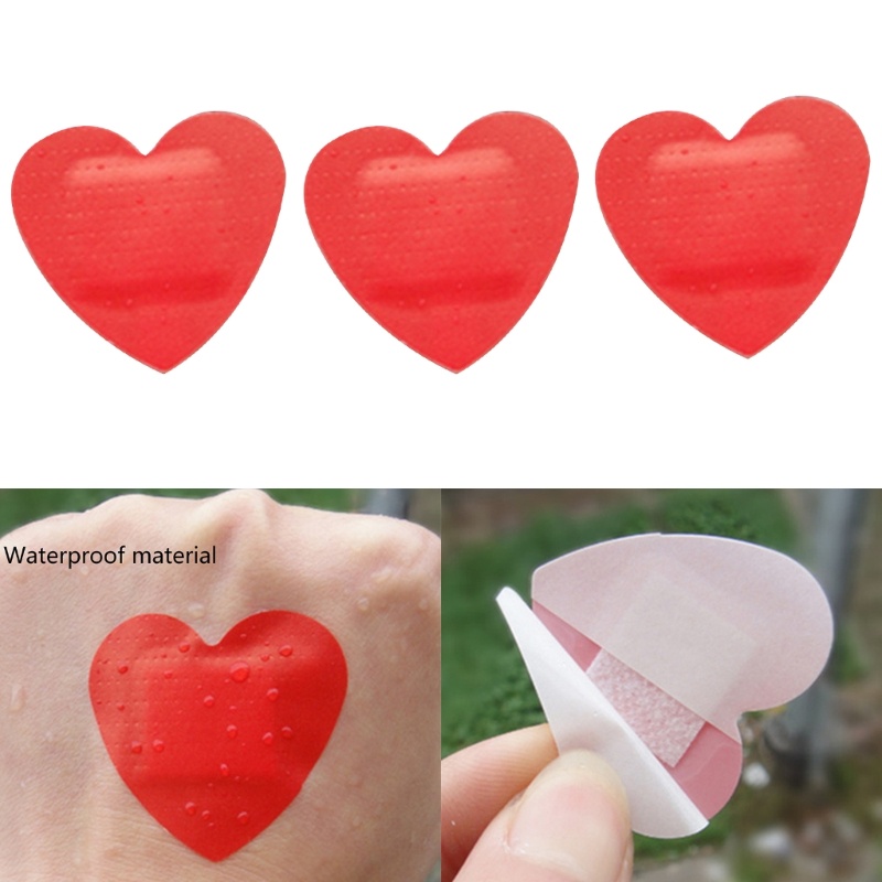 GB* 10 Pack Adhesive Bandages Heart Shaped Bandages Cute Wound Bandages ...