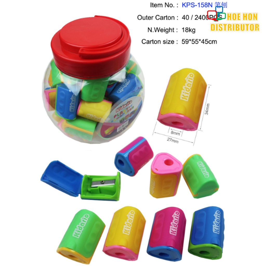 Kidario Triangular Sharpener KPS-158N 1pc 2B Pencil Pengasah Pensil ...