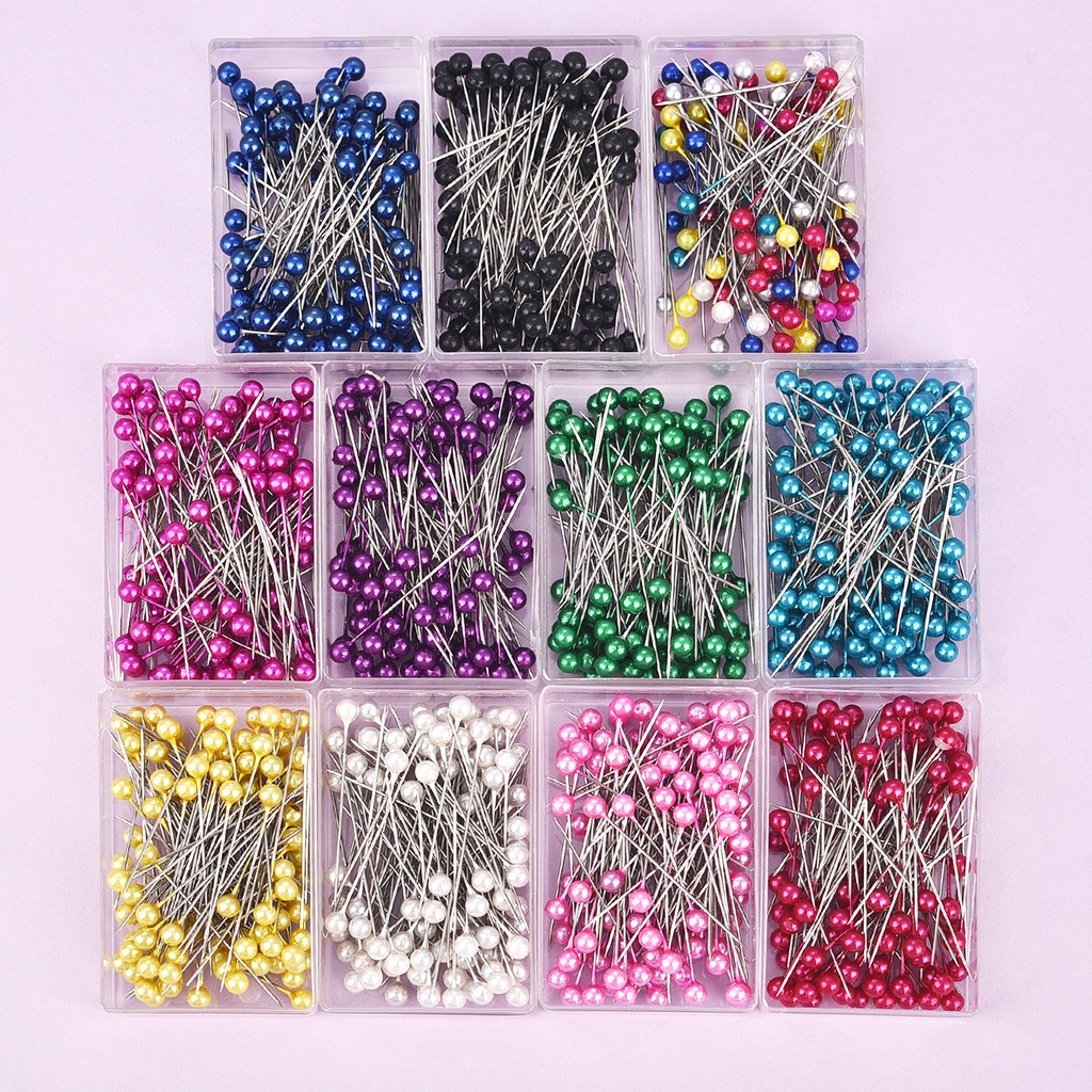 100Pcs/box 38cm Pearl Positioning Needles Head Stitch Straight Push ...