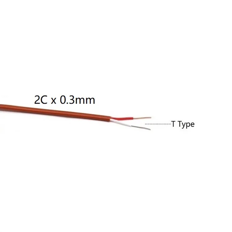 1Meter K J T Type Thermocouple Wire 2 Cores PTFE Insulator Shielded ...