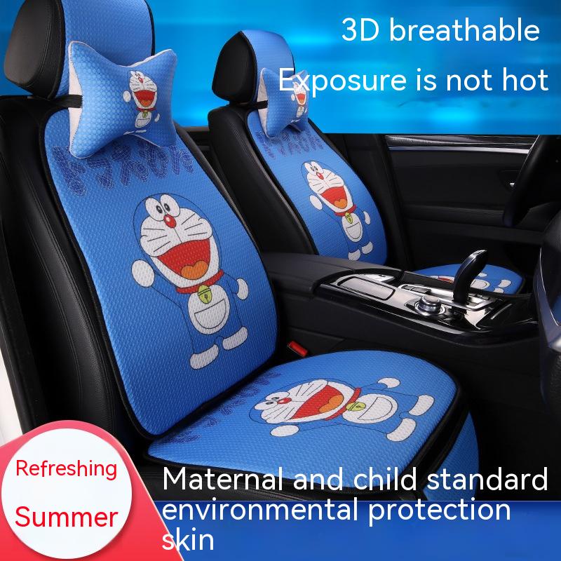 Doraemon Cartoon Car Mat Summer Cushion Single Seat Linen Cushion ...